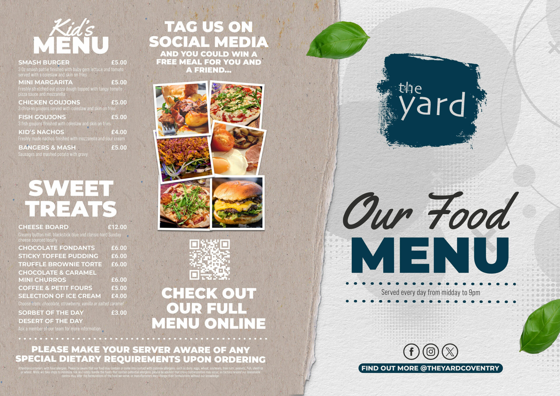 Menu - The Yard Coventry